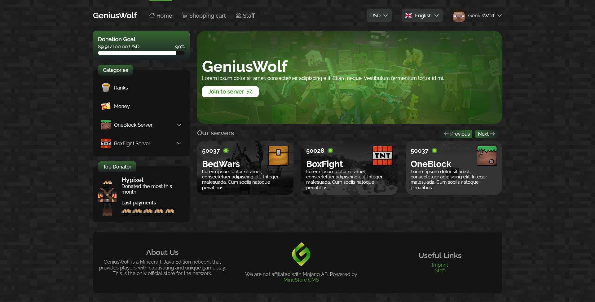 Niva | Unique MineStore v3 Theme | BuiltByBit