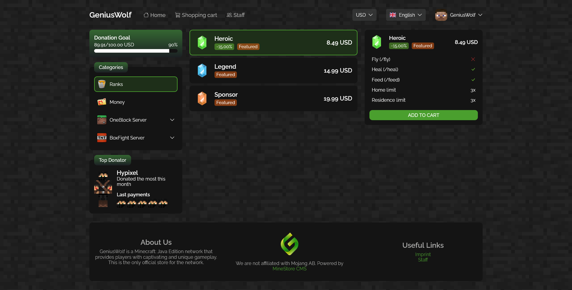 Niva | Unique MineStore v3 Theme | BuiltByBit